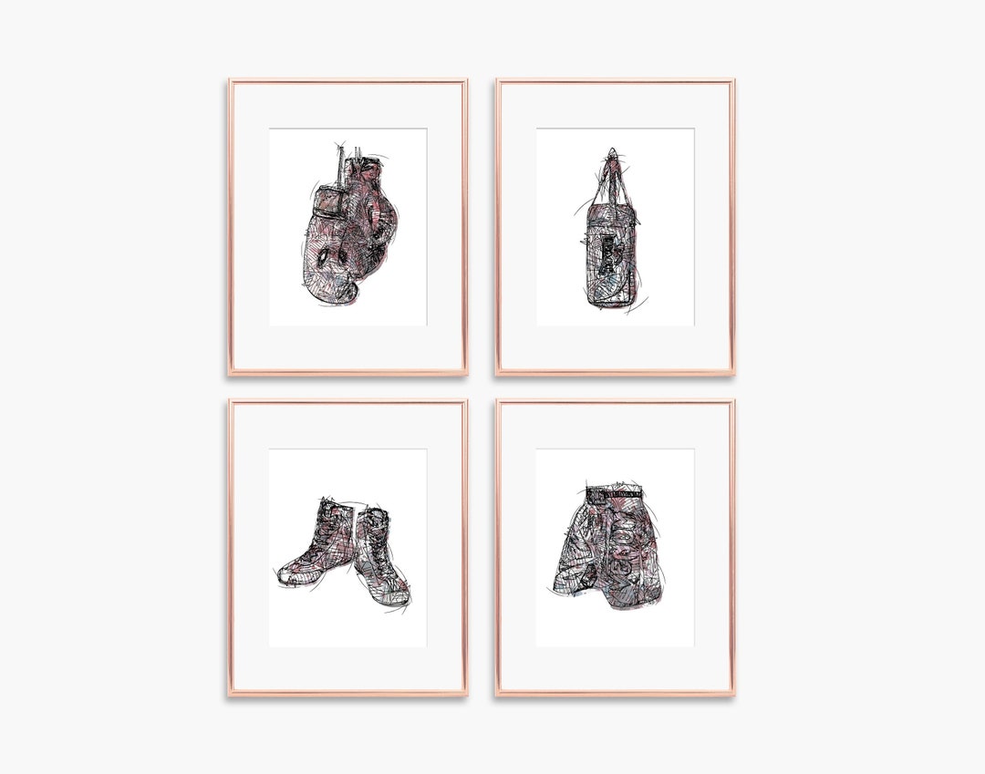 Gift for a Boxer, Boxing Print Gift, Set of Boxing Prints, Boxing ...