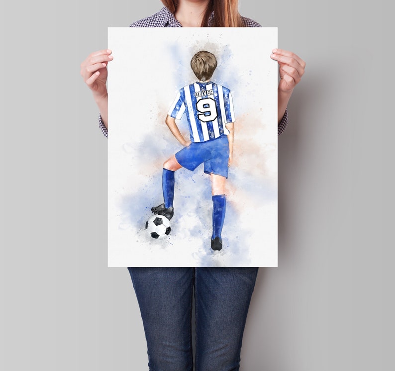 Men's Personalised Football Print Custom Footballer - Etsy UK