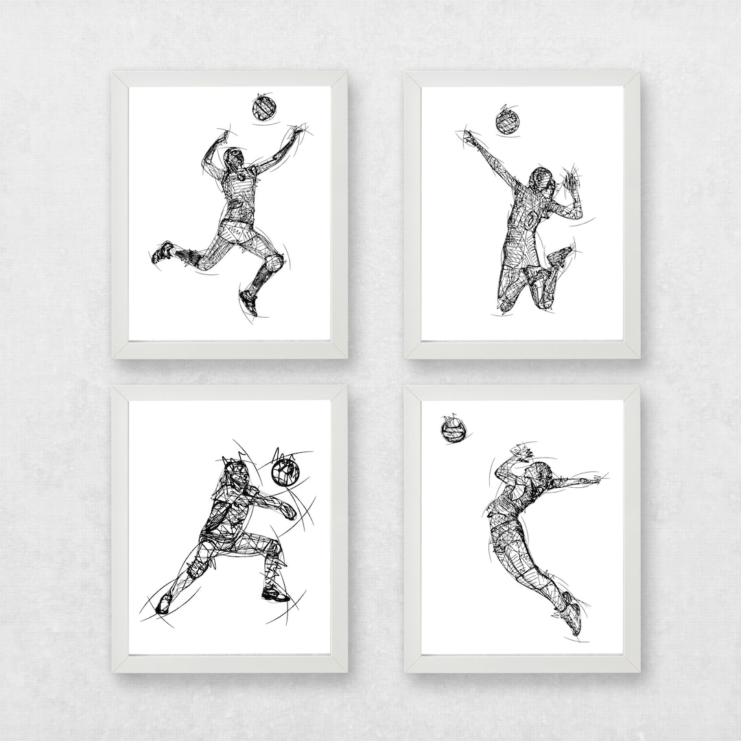 Volleyball Wall Art, Volleyball Player Prints, Volleyball Player Print ...