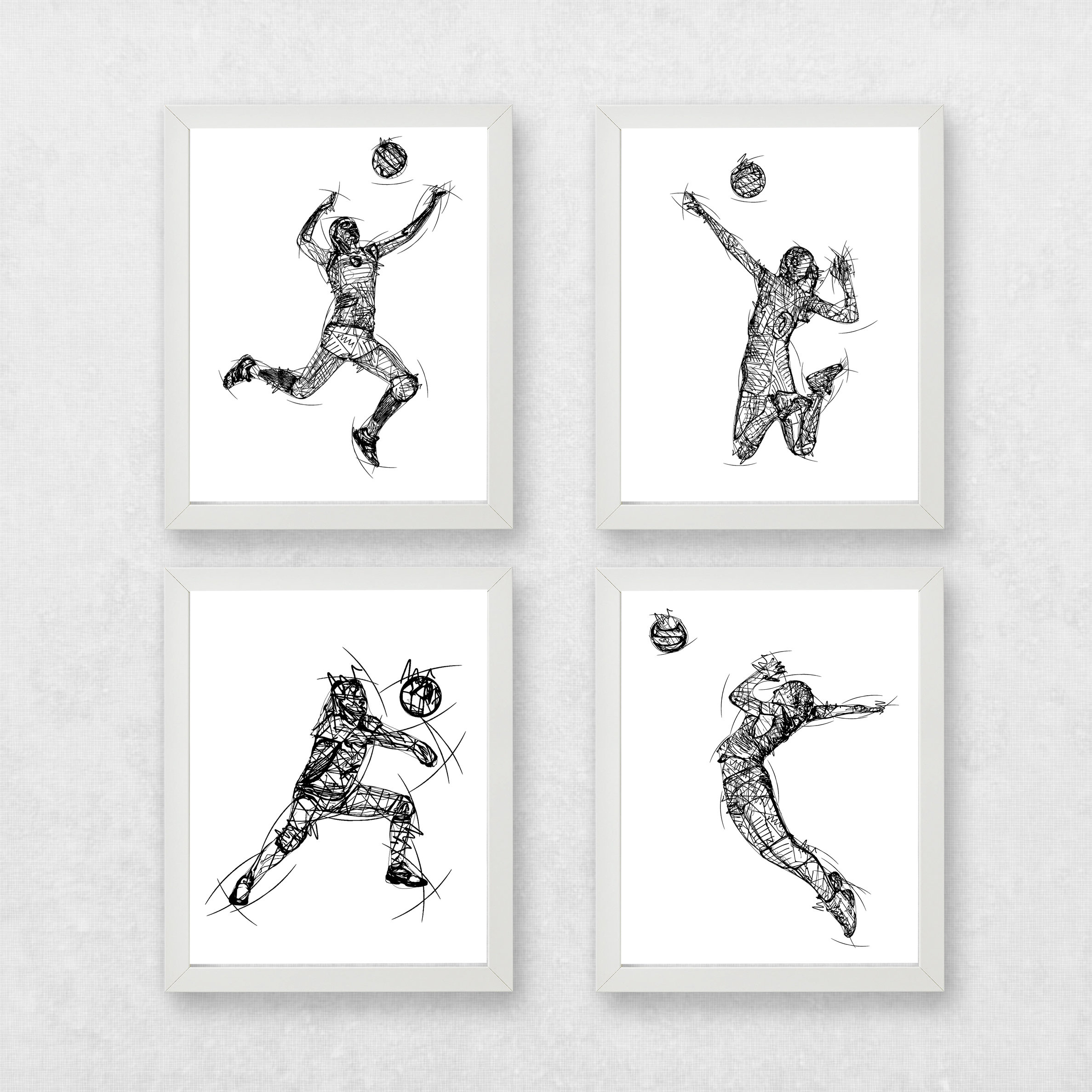 Volleyball Wall Art Volleyball Player Prints Volleyball - Etsy