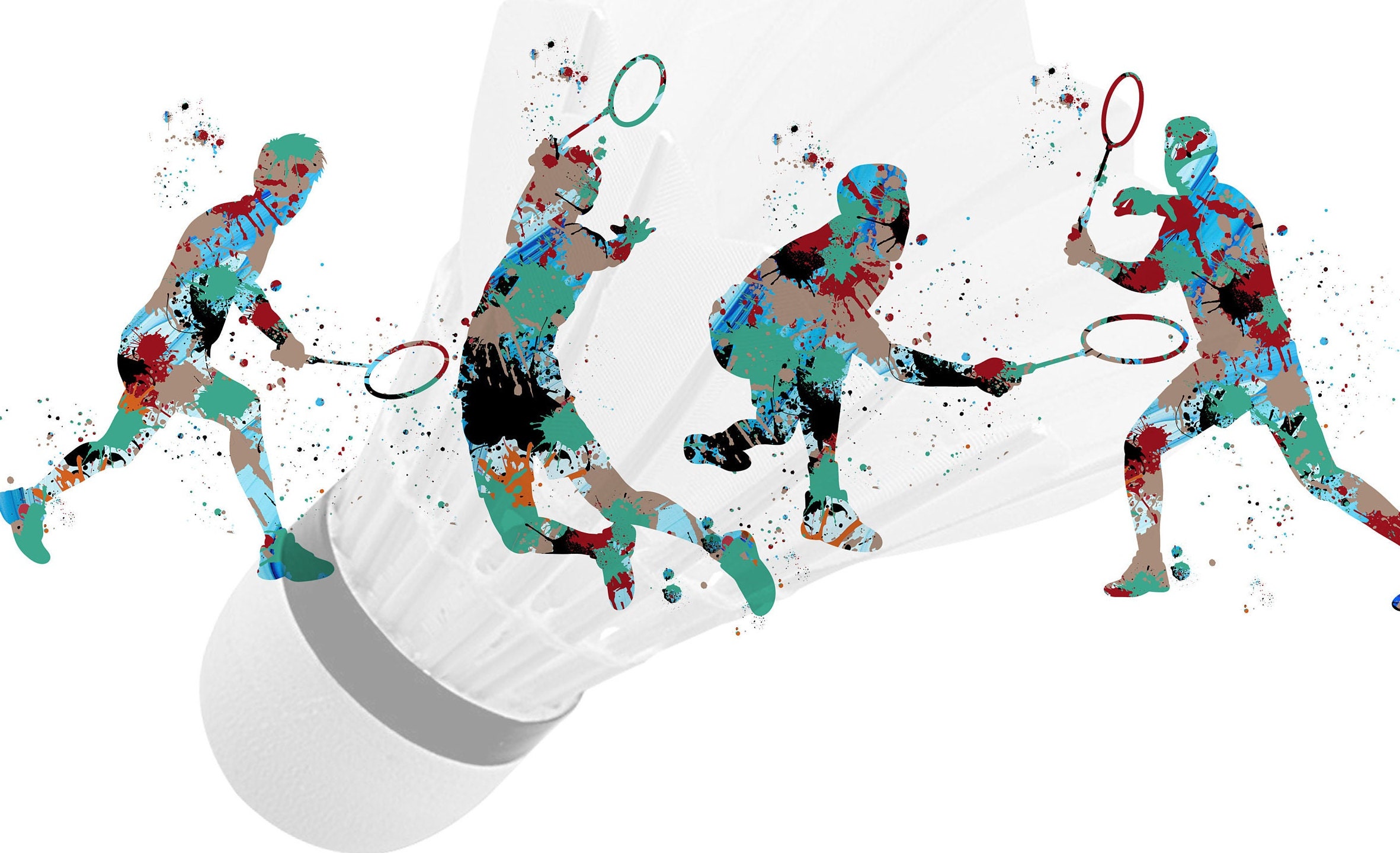 Badminton Print, Personalised Badminton Prints, Badminton Wall Art ...