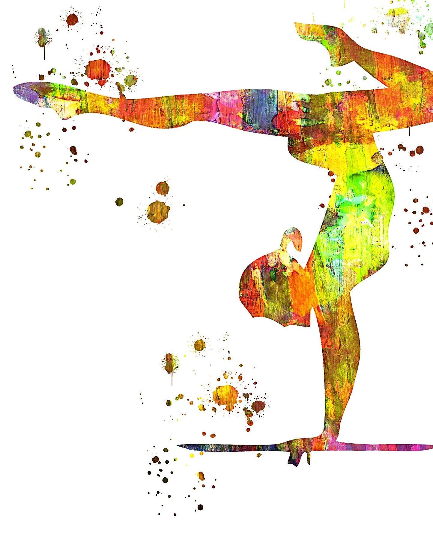 Gymnast Set of Prints Lady Gymnast Prints Paint Style - Etsy