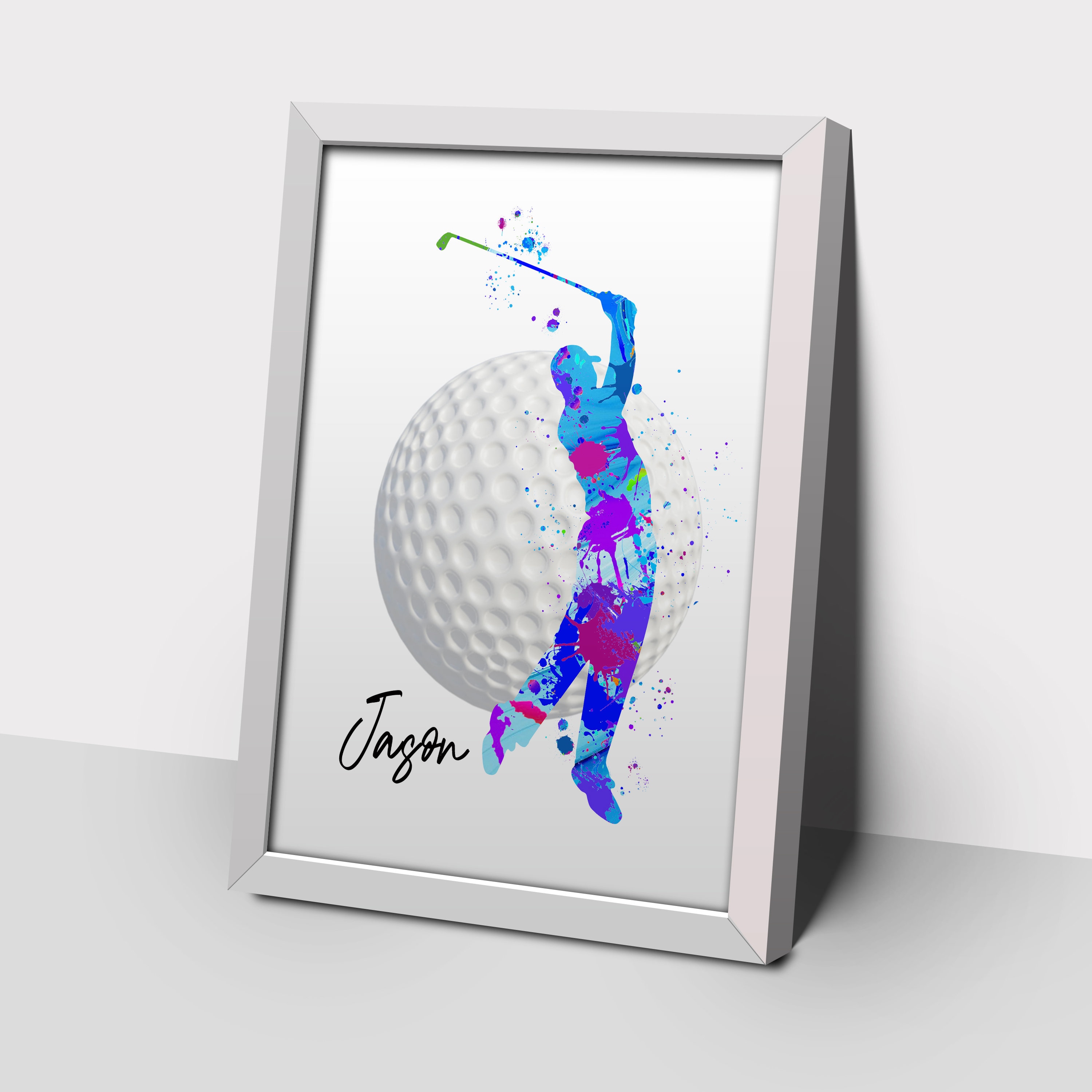 Personalised Golfer Print Custom Golf Print Personalised - Etsy