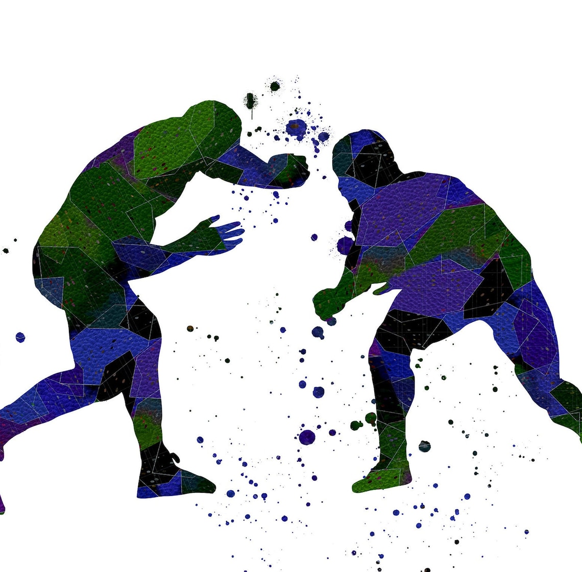 Abstract Wrestling Prints Wrestling Art Watercolour Wrestler - Etsy