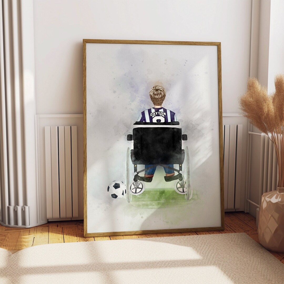 Wheelchair Footballer , Wheelchair Personalised Footballer Print ...