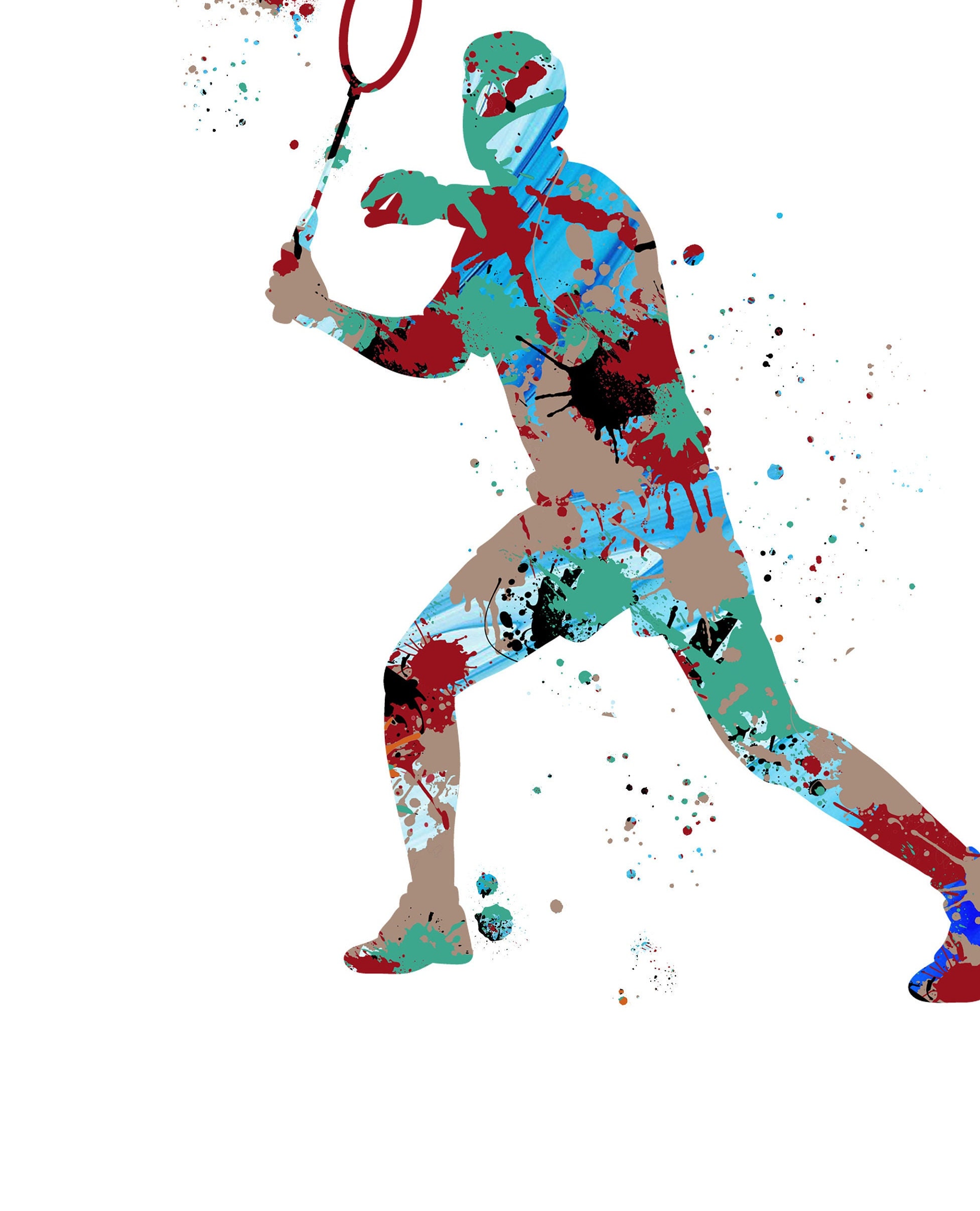 Badminton Print, Personalised Badminton Prints, Badminton Wall Art ...