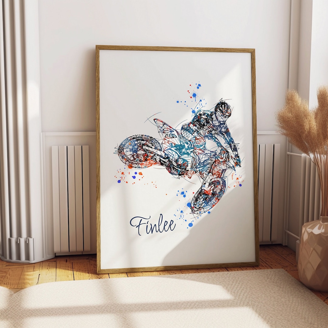 Personalisd Motocross Rider Print, Motocross Custom Print, Motocross ...