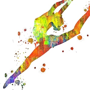 Gymnast Set of Prints, Lady Gymnast Prints, Paint Style Gymnast ...