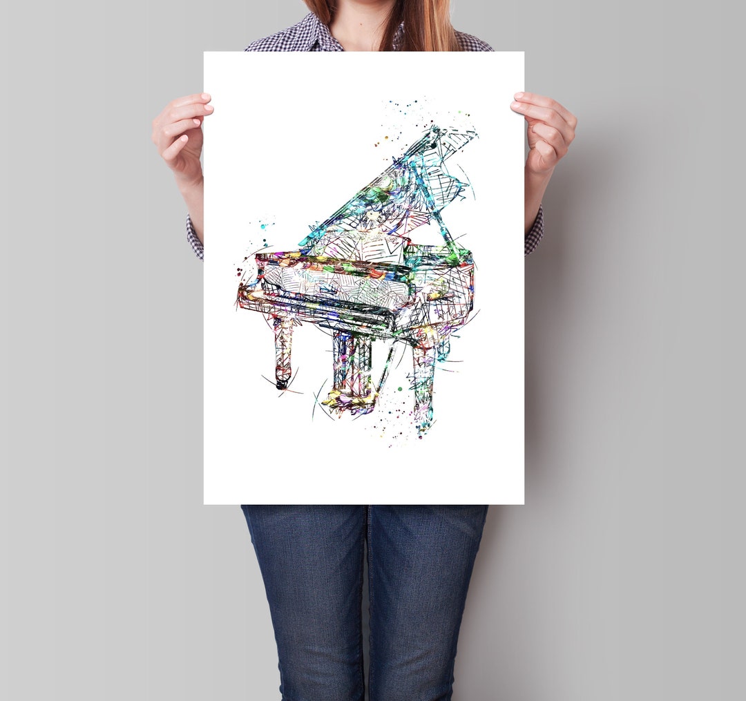 Piano Wall Art, Music Room Print, Piano Sketch Print, Piano Poster Art ...