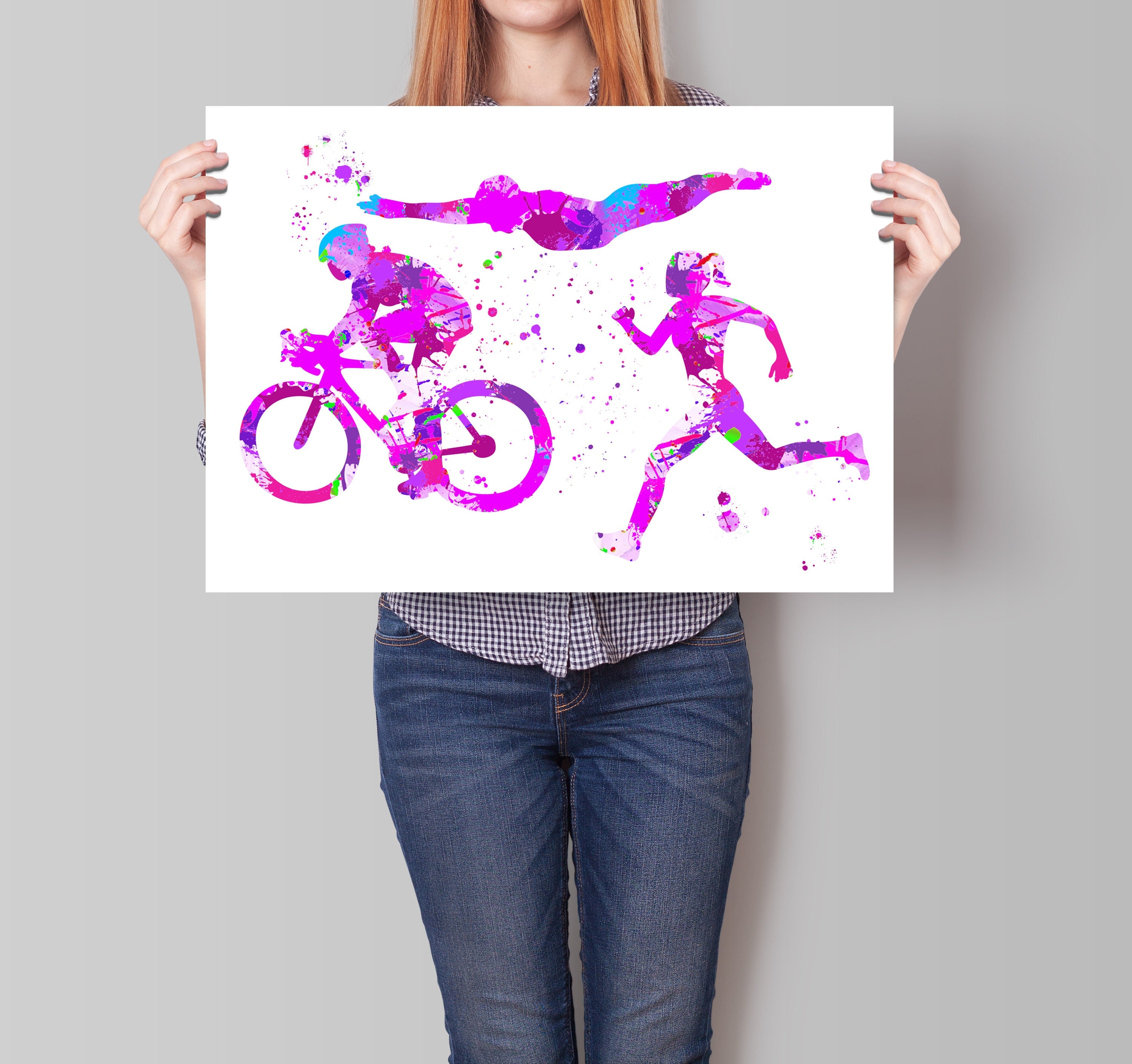 Triathlon Custom Print Triathlon Poster Print Personalised - Etsy