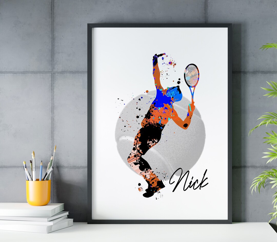 Personalised Tennis Player Print, Custom Tennis Print, Personalised ...