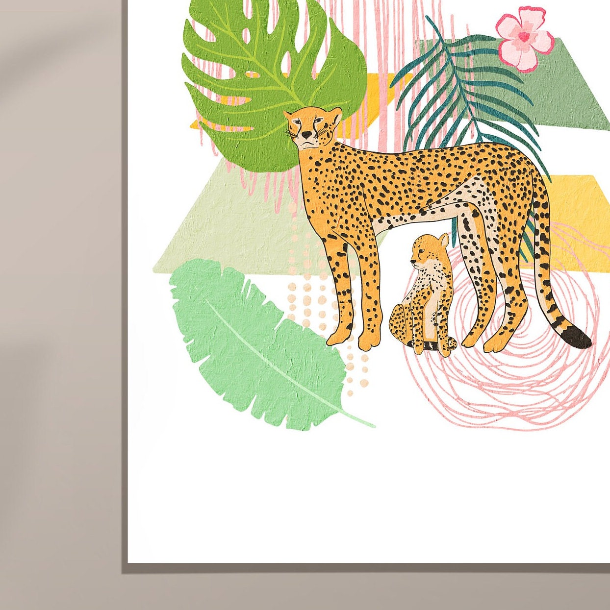 Set of Cheetah Prints Cheetah Wall Art Colourful Cheetah - Etsy