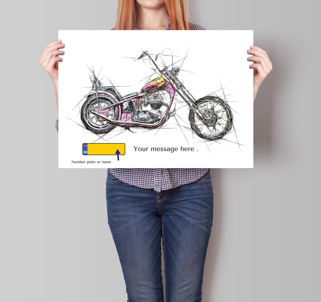 Custom Motorbike ,personalised Motorbike Print, Motorbike Print From ...
