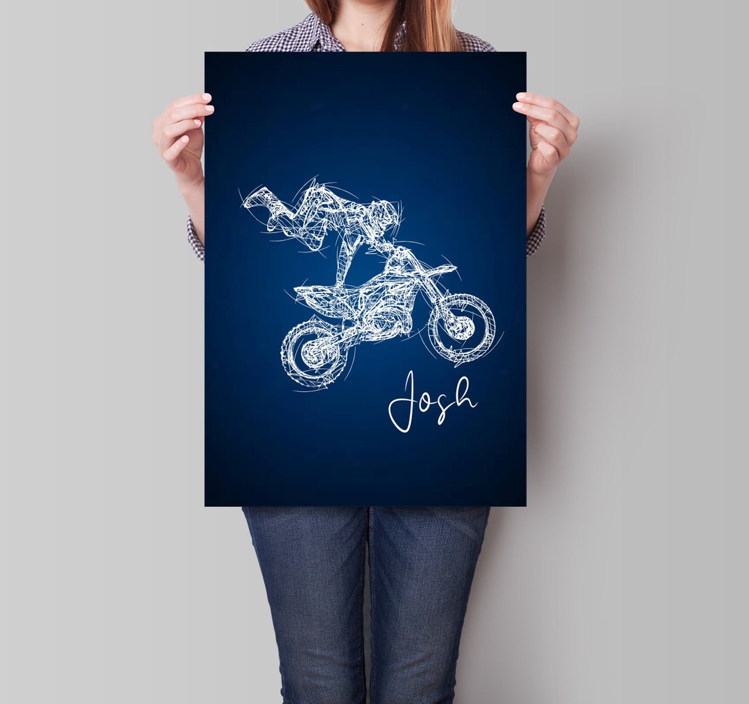 Personalisd Motocross Rider Print, Motocross Custom Print, Motocross ...
