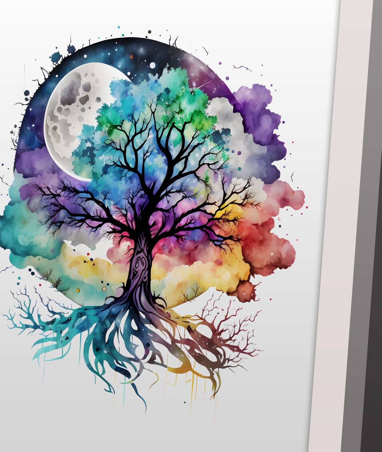 Magical Tree of Life Print, Mystical Tree of Life , Tree Art, Colourful ...