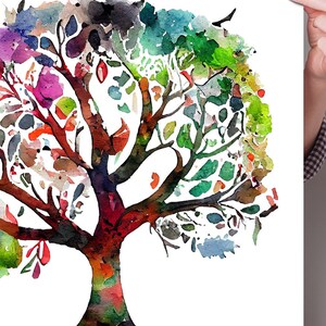 Tree of Life Print, Tree of Life Art, Tree Art, Colourful Tree Print ...