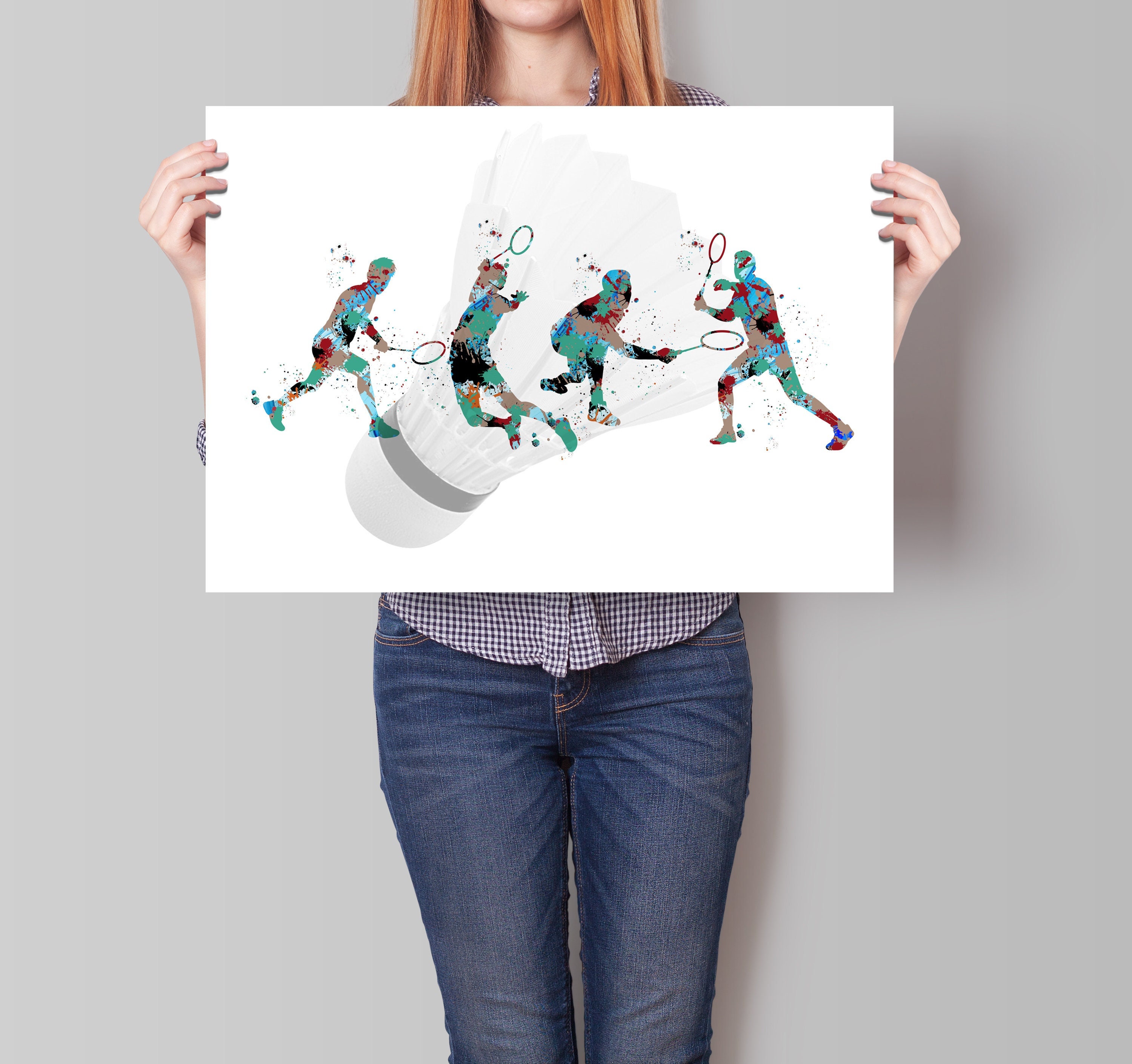 Badminton Print, Personalised Badminton Prints, Badminton Wall Art ...