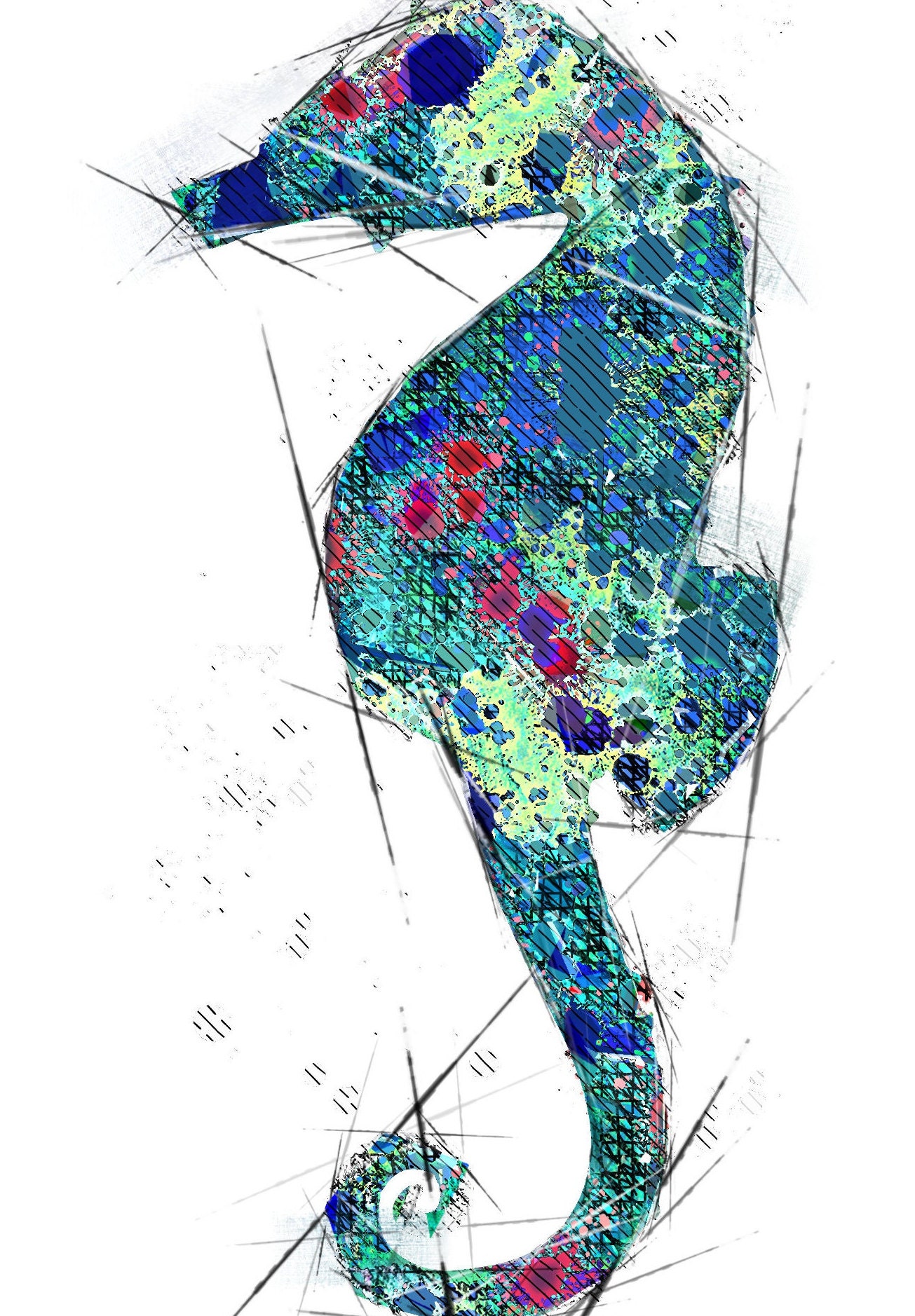 Sea Creature Posters Sea Creature Wall Art Sea Horse Print - Etsy