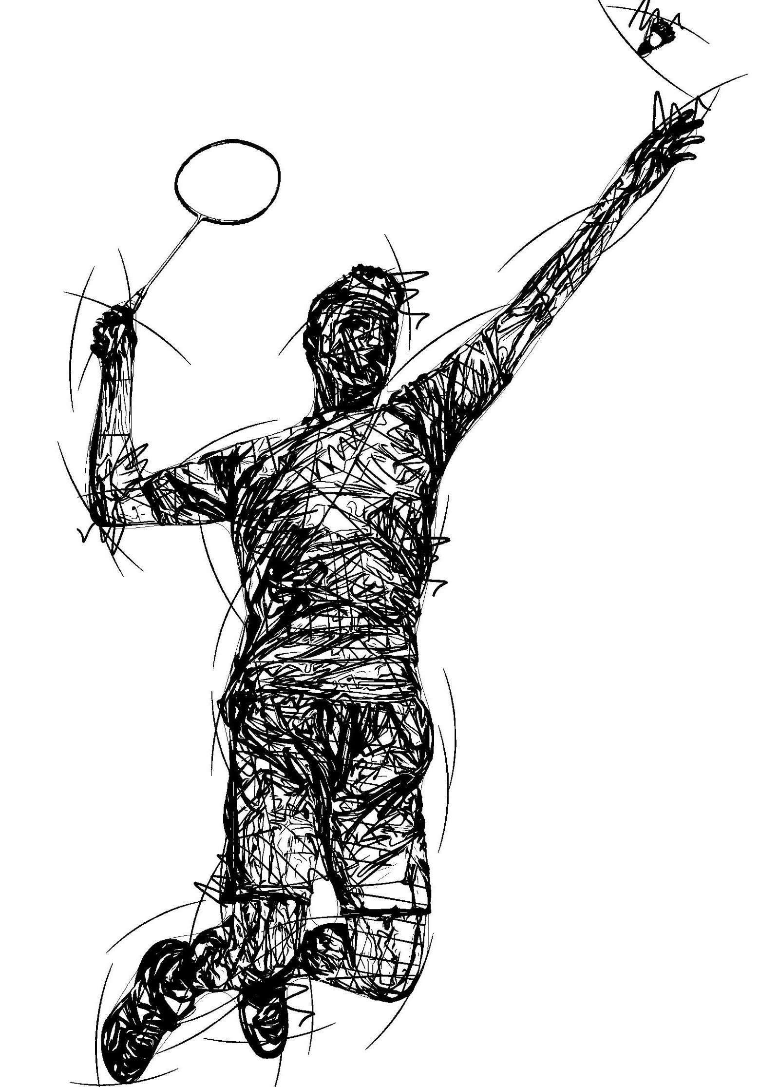 Badminton Sketch Prints, Badminton Gift Prints, Badminton Sketches ...