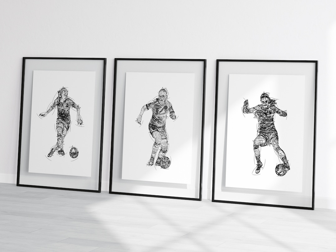 Football Sketches Football Sketch Set Football Prints Gift - Etsy