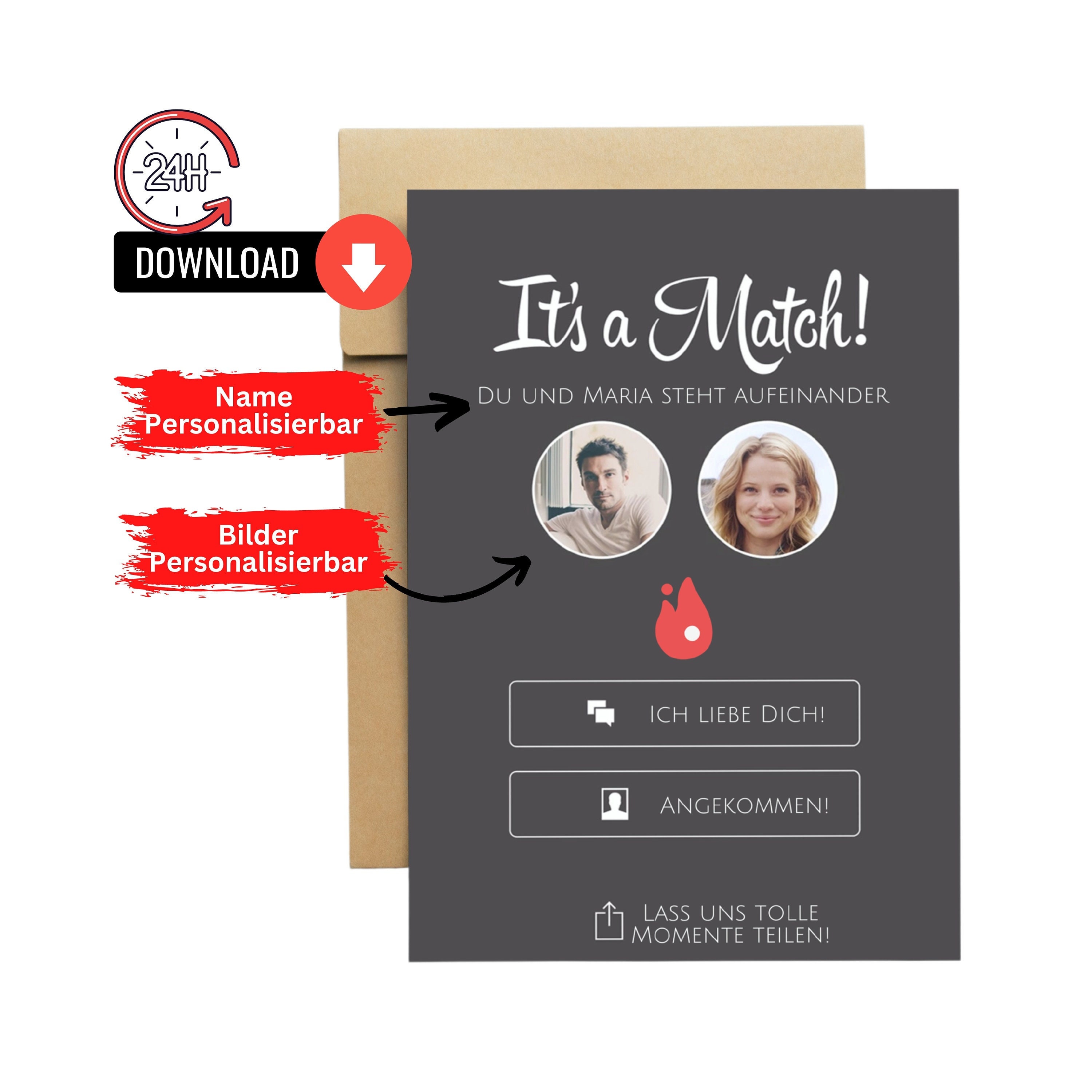 Personalized Tinder Valentine's Day Card for Boyfriend Girlfriend Wife or Husband I Tinder ...