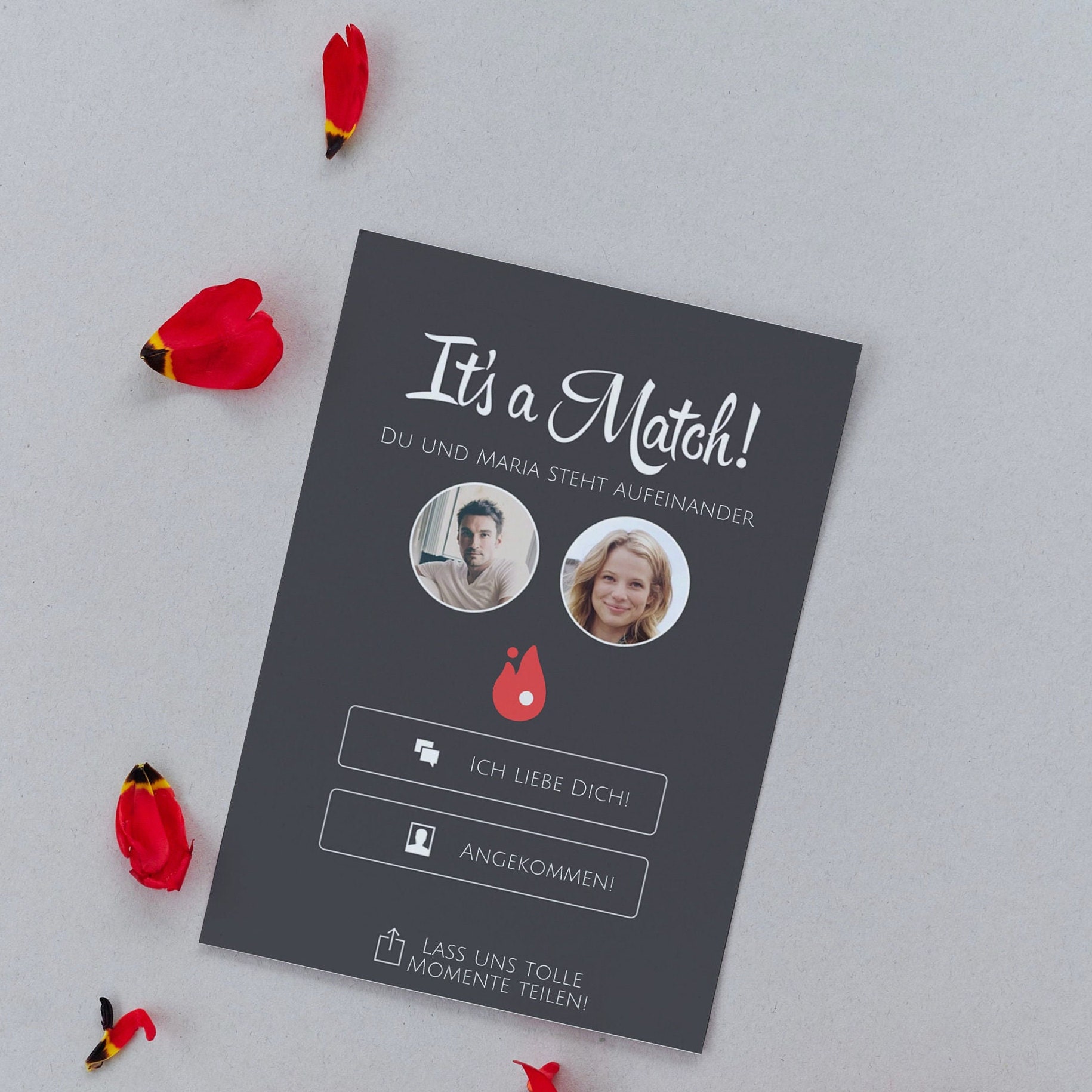 Personalized Tinder Valentine's Day Card for Boyfriend Girlfriend Wife ...