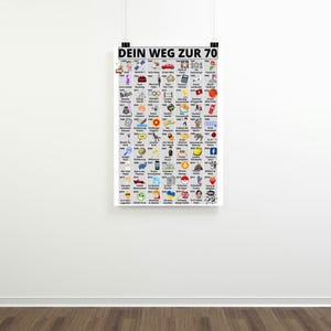 Road to 70 I Personalized Poster as a Gift for 70th Birthday Party ...