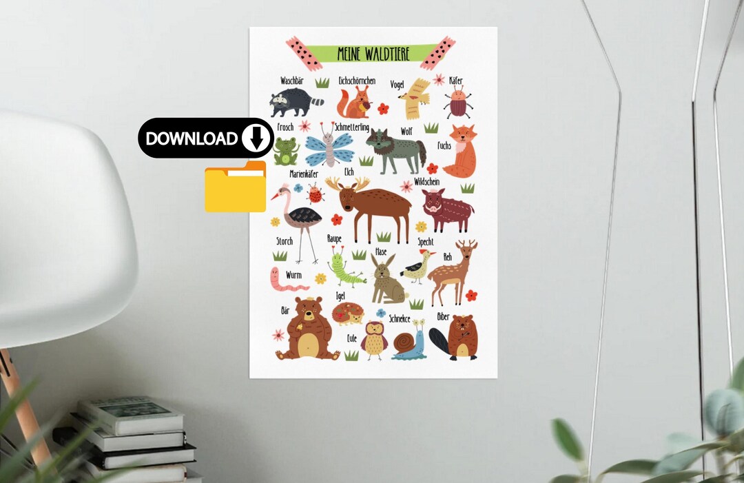 Forest Animals Poster / Educational Picture / Children's Room ...