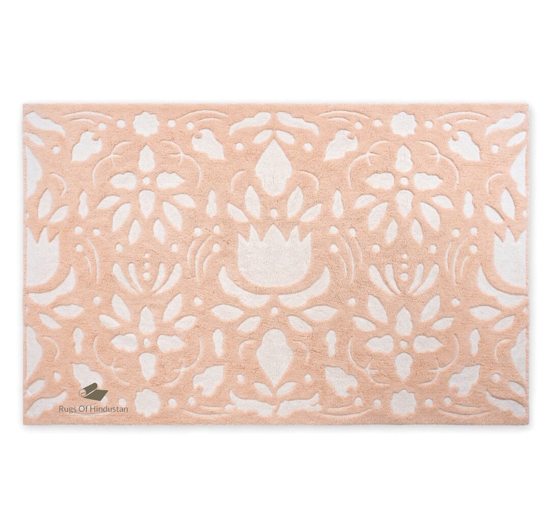 Modern Rectangular Shape Pastel Alternating High and Low Cut Pile ...