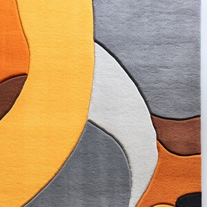 Abstract Artistic Rectangular Soft Wool Handmade Hand Tufted Area Rug ...