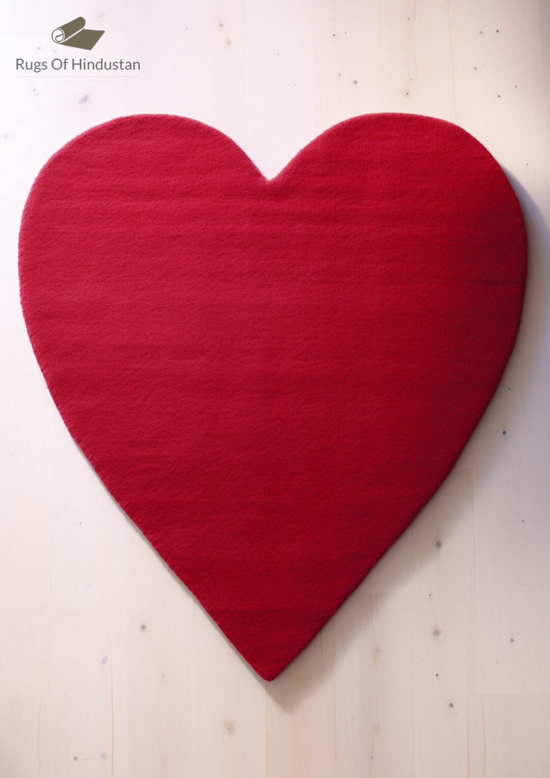 Handmade Wool Heart Rug: Modern Abstract Red Area Rug - Etsy