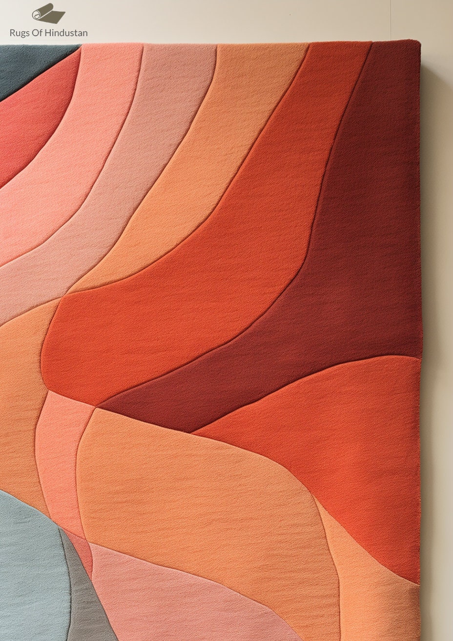 Modern Rectangular Shape Contemporary Abstract Pattern Premium Woolen ...