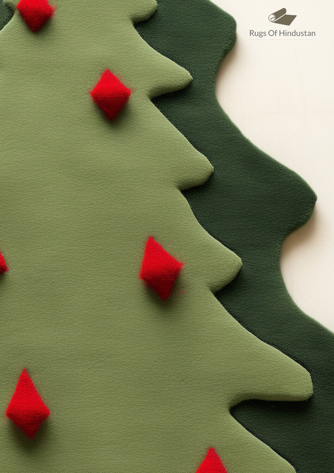 Irregular Christmas Tree Shape Soft Wool Handmade Grinch Area Rug for ...