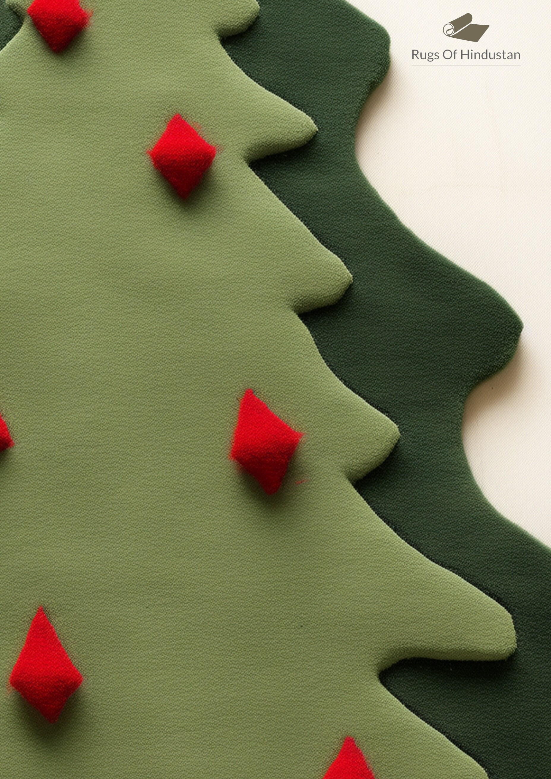 Irregular Christmas Tree Shape Soft Wool Handmade Grinch Area Rug for ...