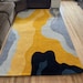Abstract Yellow River Design Rectangular Shape Premium Hand Tufted ...