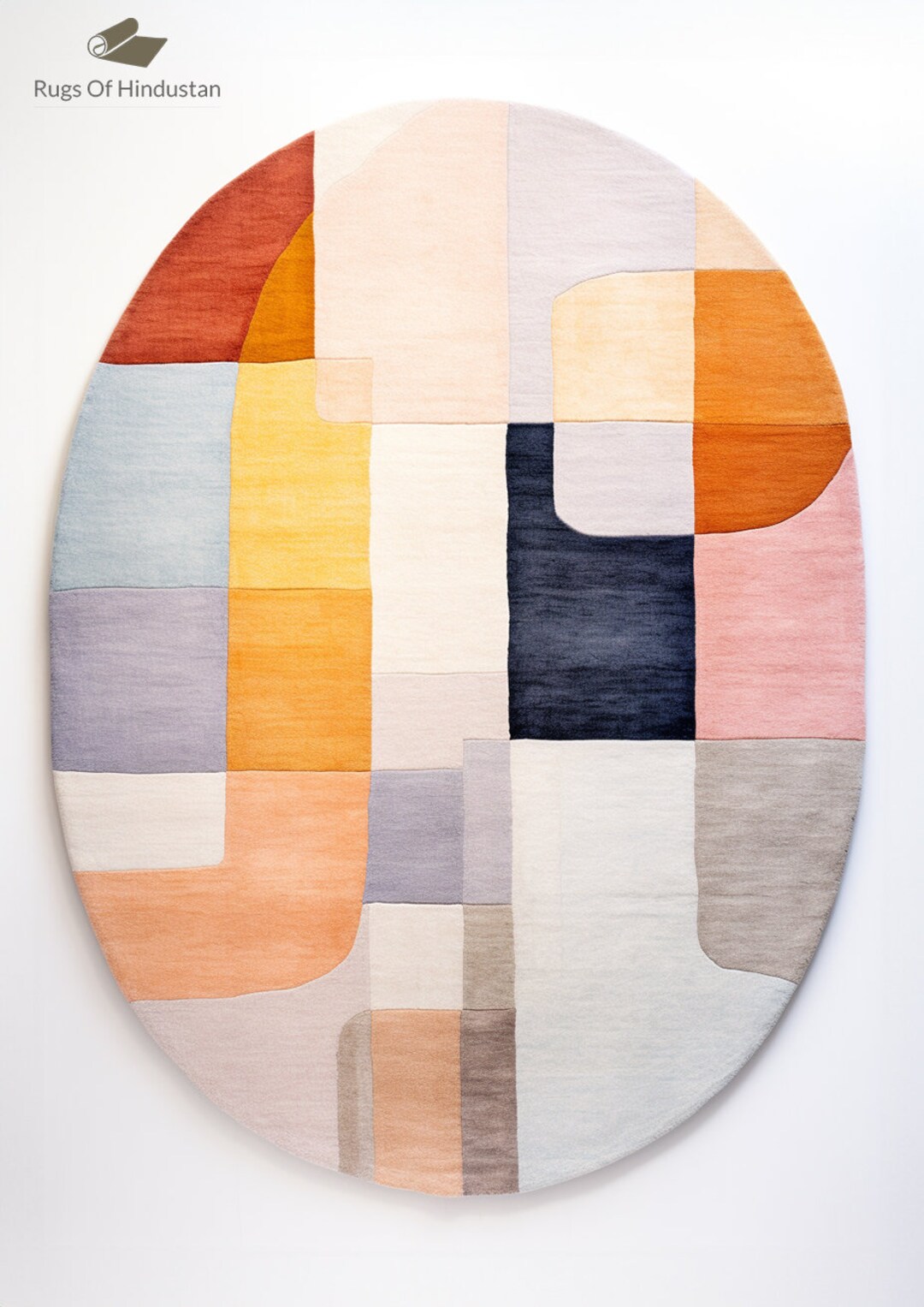 Modern Abstract Light Colorful Design Soft Wool Handmade Area Rug for ...