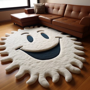 Irregular Round Smiling Star Design Hand Tufted Handmade Rug for ...