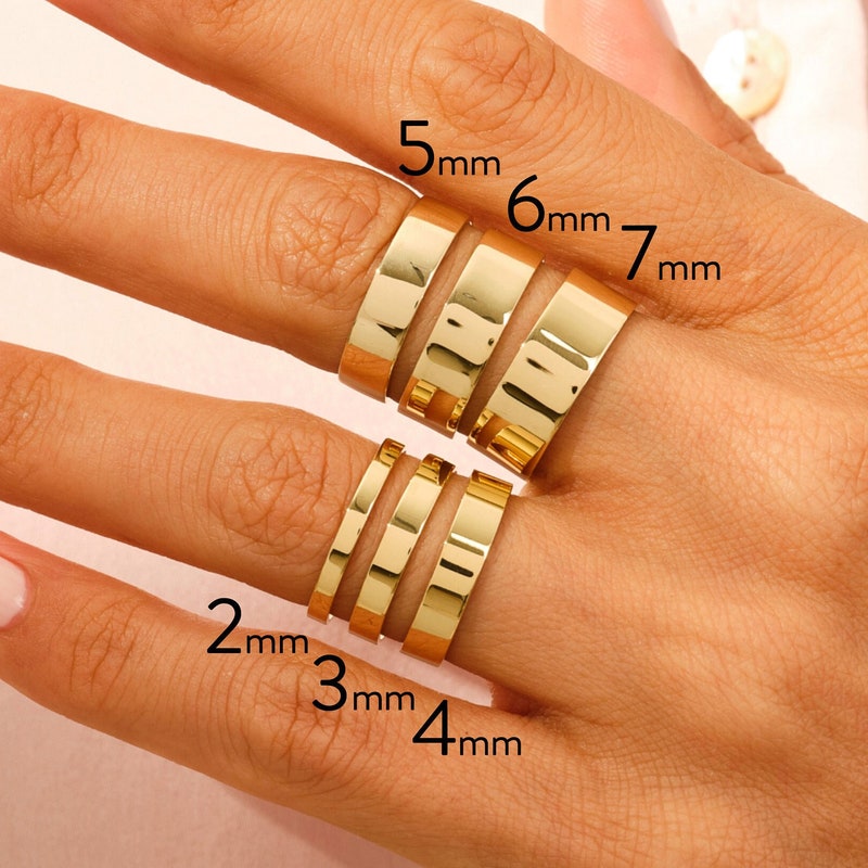 Thick Gold Band Ring 7mm - Etsy