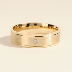 6mm Solid Gold Men's Ten Stone Diamond Wedding Band 6mm Solid Gold Men's Ten Stone Diamond Wedding Band