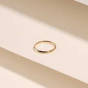 2mm Yellow Gold Wedding Band • DOME • POLISHED • 10k, 14k, 18k Solid Yellow Gold Wedding Band ...