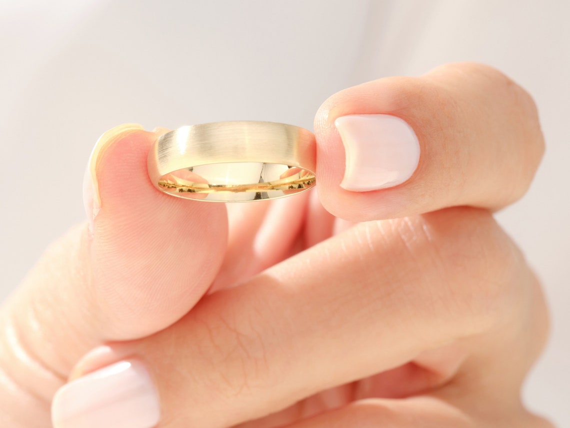 5mm Yellow Gold Wedding Band DOME MATTE 10k 14k 18k - Etsy