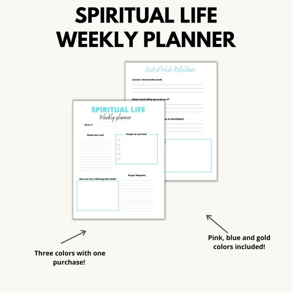 Christian Weekly Planner Spiritual Life Planner Christian - Etsy