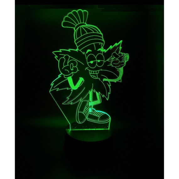 Weed Leaf 3D LED Reggae Table Lamp - Etsy