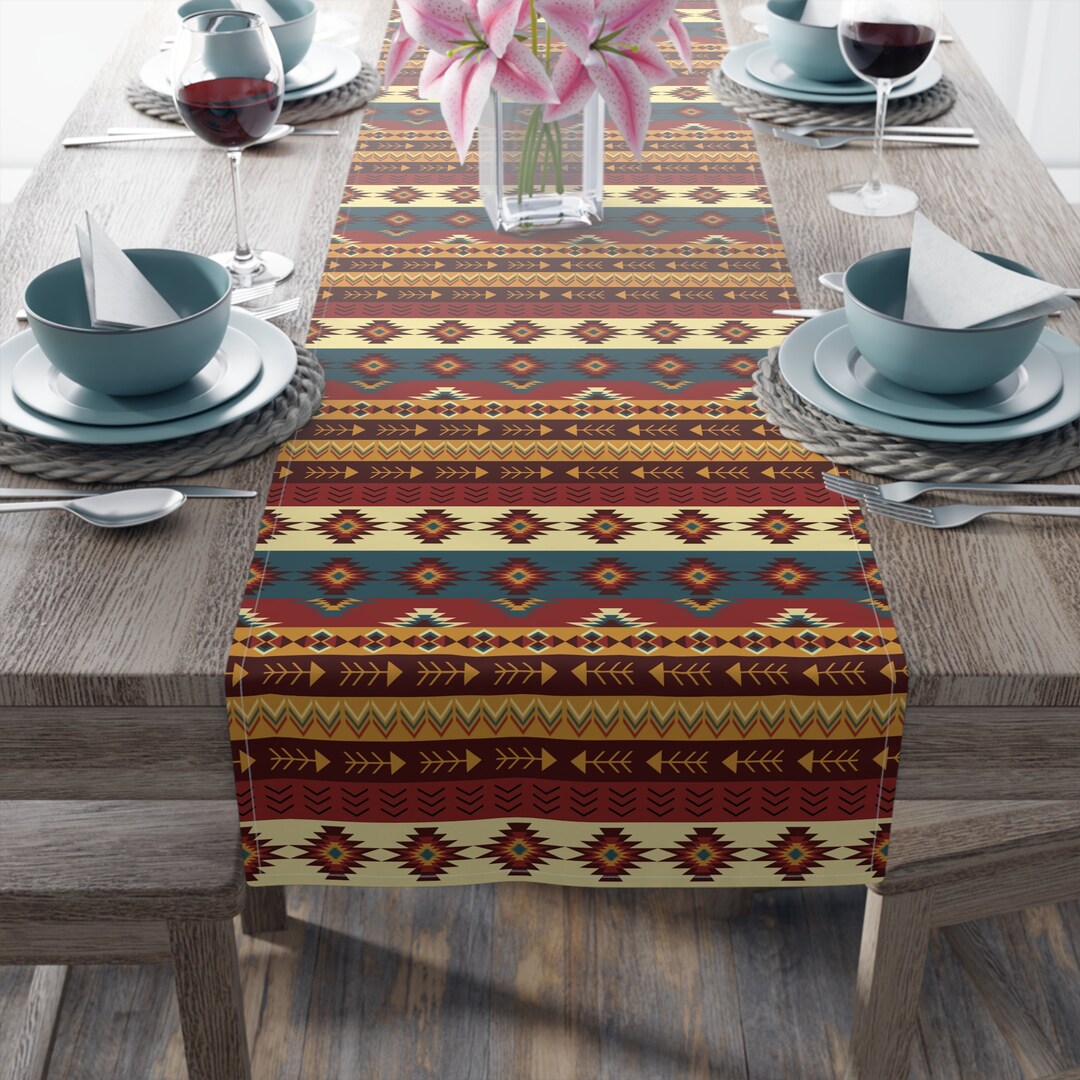 Aztec Table Runner Black And White at Jamie Spinelli blog