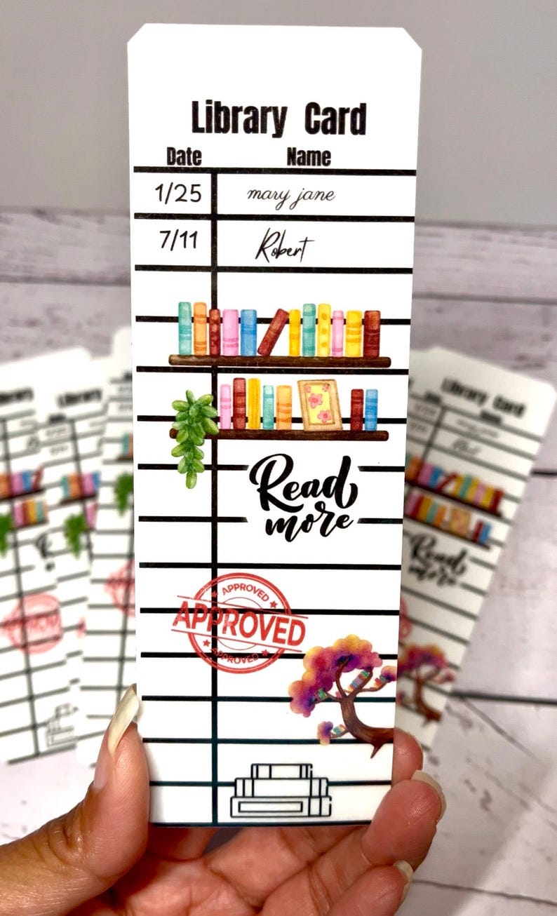 Vintage Library Card Bookmarks – Laminated Retro Book Lover Gift ...