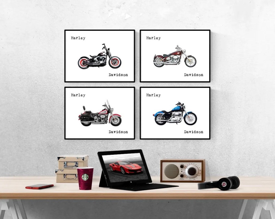 Harley Davidson A4 Poster and Prints Art Prints Framed - Etsy
