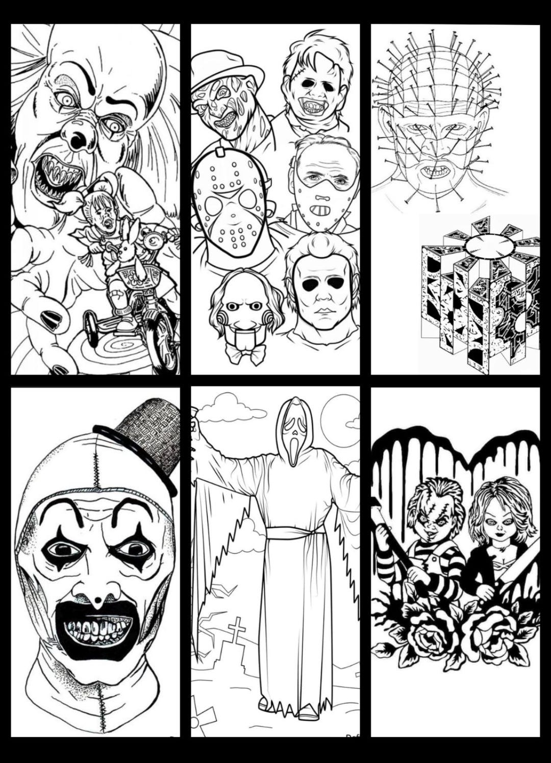 Horror Colouring Book Illustrations - Etsy