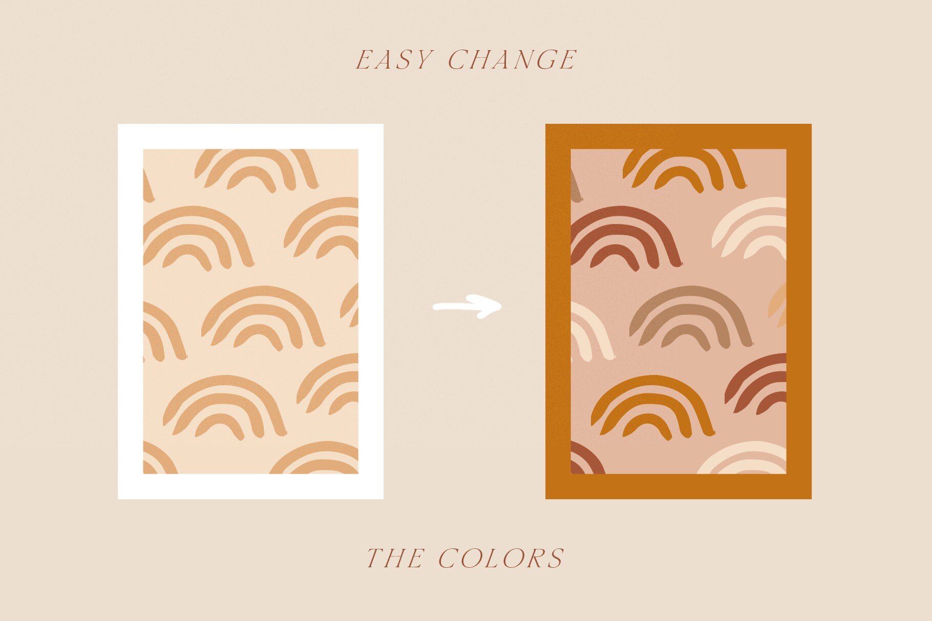 Modern Abstract, Bohemian Posters Collection, Earthy Colors, Terracotta ...