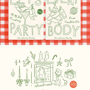 Hand Drawn Whimsical Christmas SVG Clipart Bundle of Illustrations ...