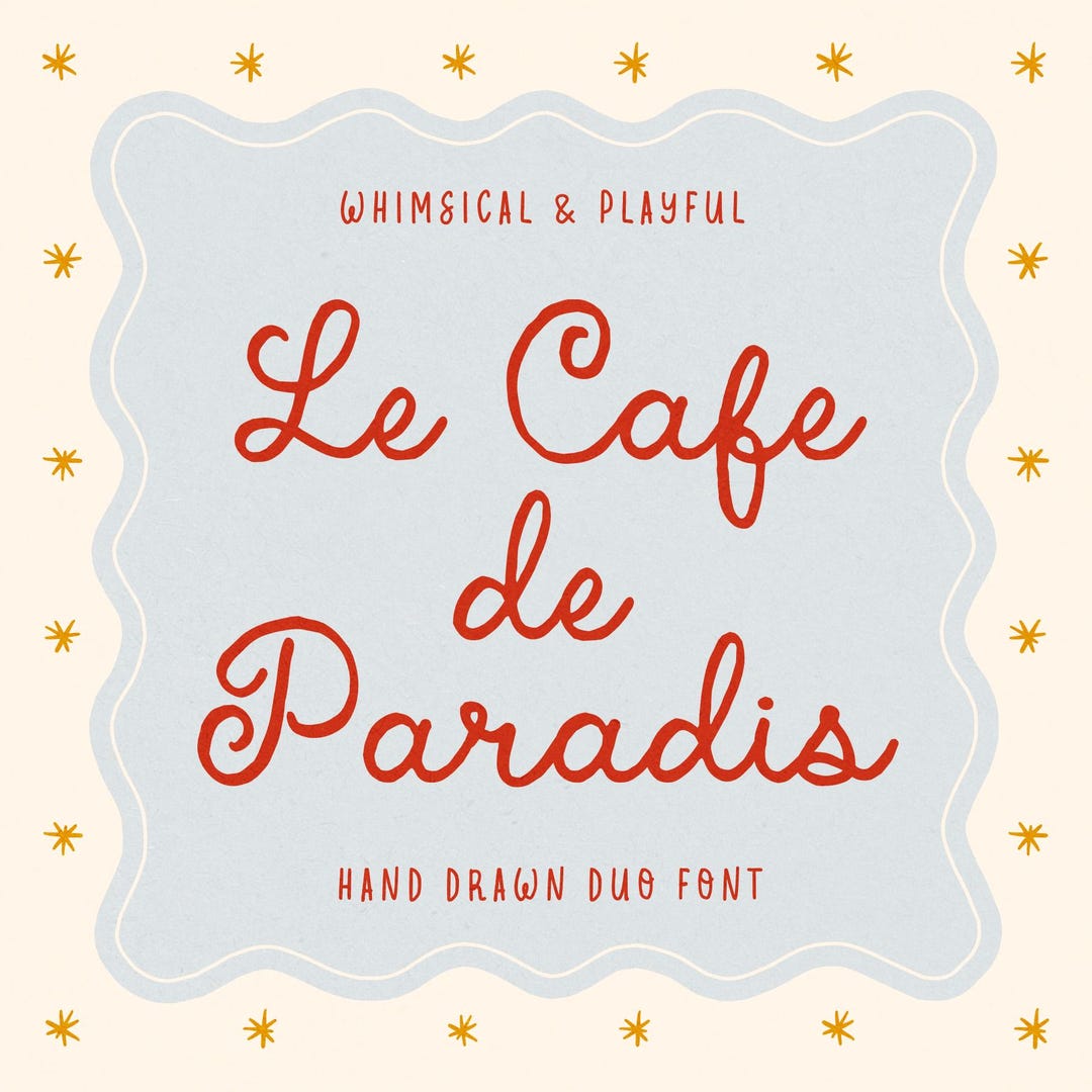 Handwritten Font Duo, Whimsical Script for Wedding Menus, Quirky ...